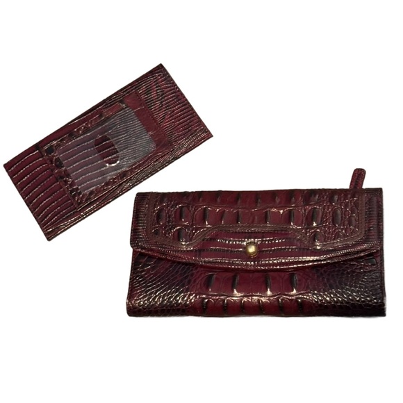 Brahmin | Bags | Brahmin Croc Embossed Checkbook Wallet W Pen | Poshmark